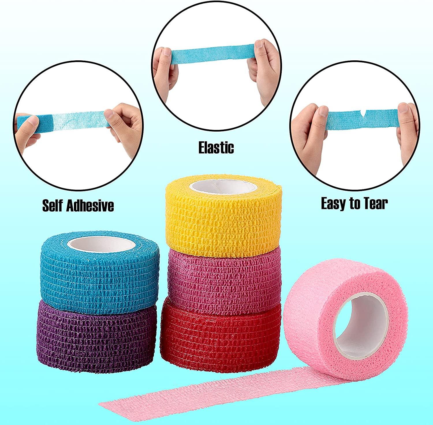 12 Self Adhesive Bandage Wrap Tapes - 5 Yards Each - for Sports, Wrist ...