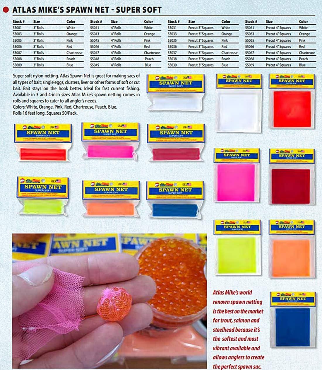 Atlas Mike's Fishing Super Soft Spawn Net - 3x3 Squares, Orange | Buy ...