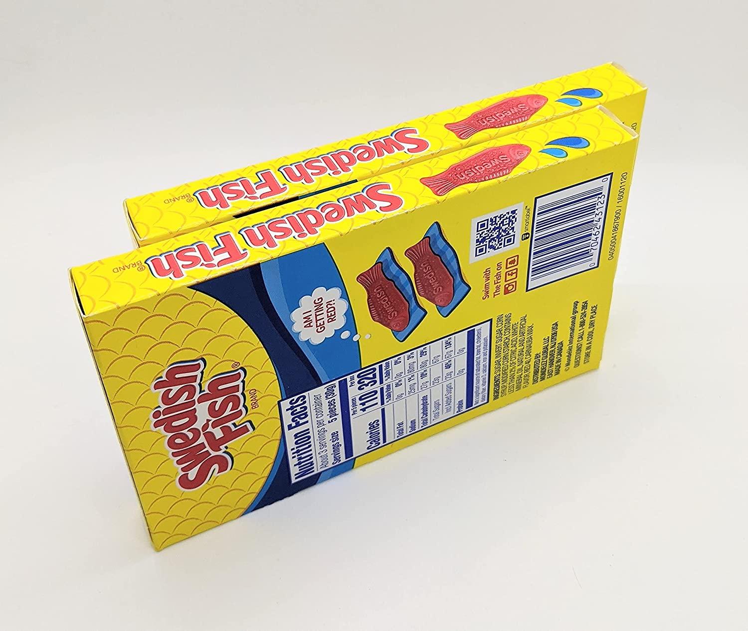 Swedish Fish Red Soft and Chewy Candy Theater Size Box 3.1 oz Pack of 2 ...
