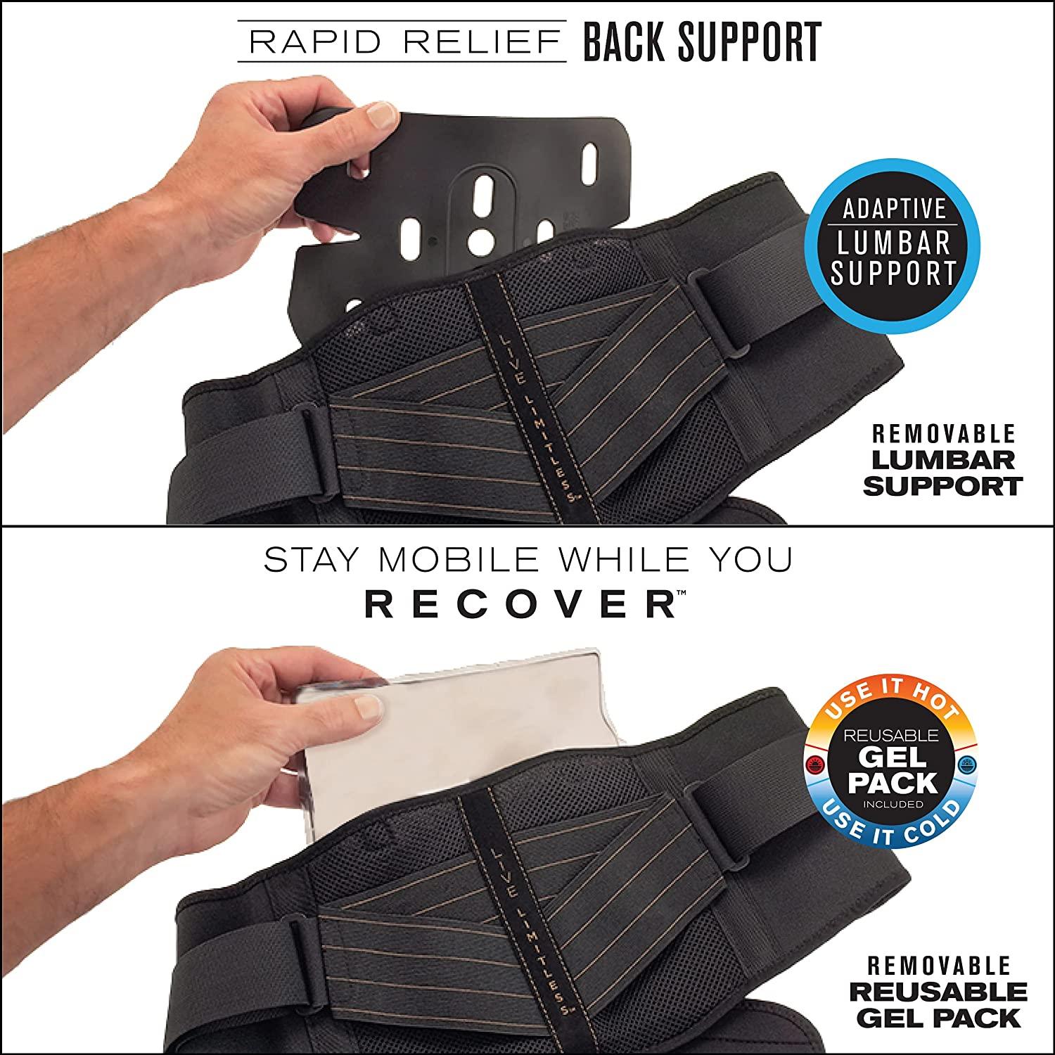 Copper Fit Rapid Relief Back Support Brace with Hot/Cold Therapy ...