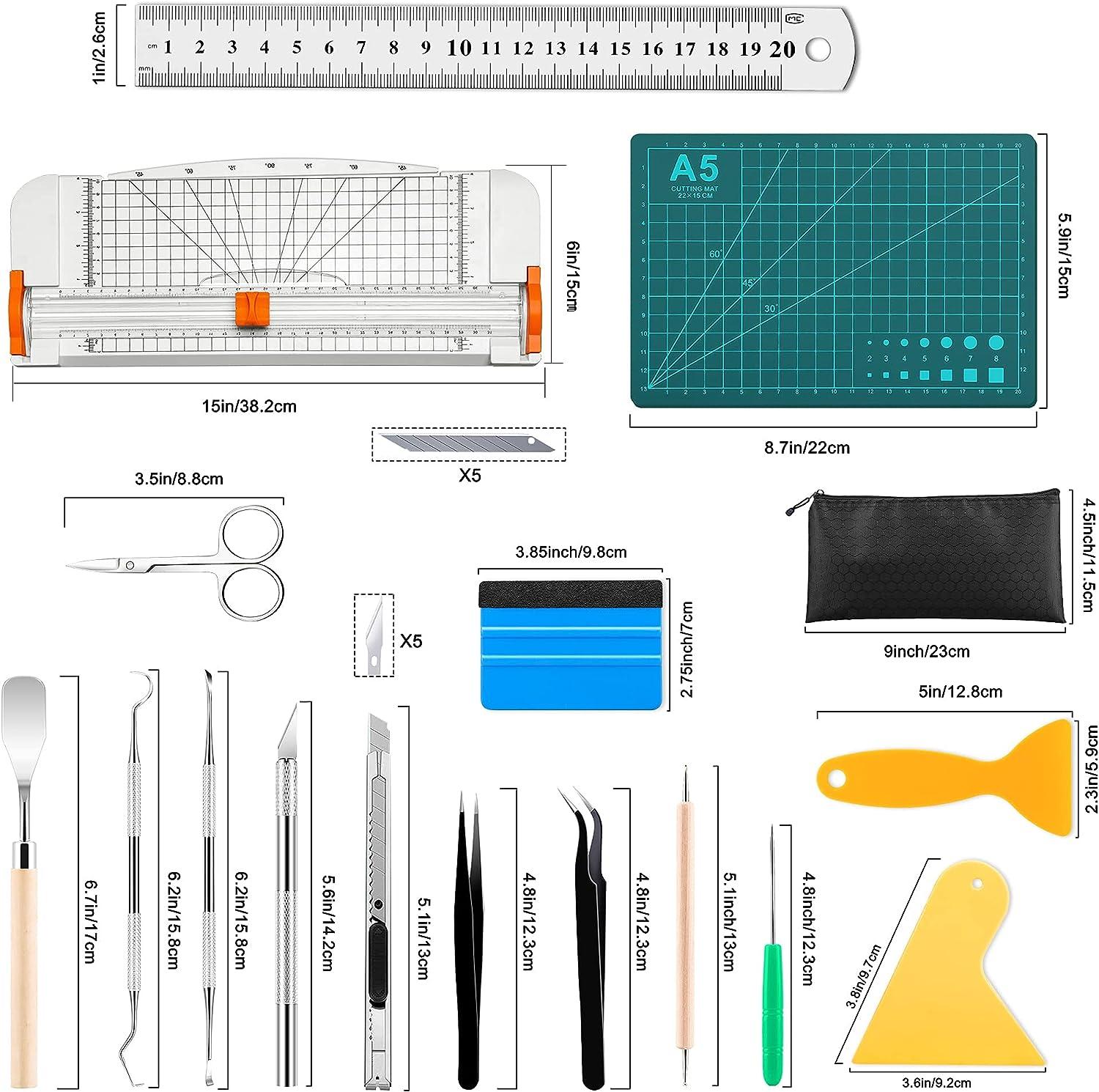 Famomatk 27PCS Craft Weeding Tools for Vinyl Kit Utility Knife Vinyl ...