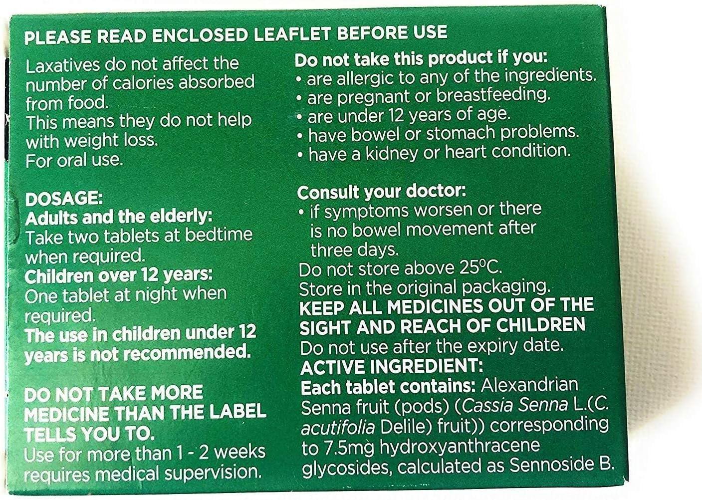 Senna Pods Herbal Laxative Tablets - Effective Constipation Relief for ...