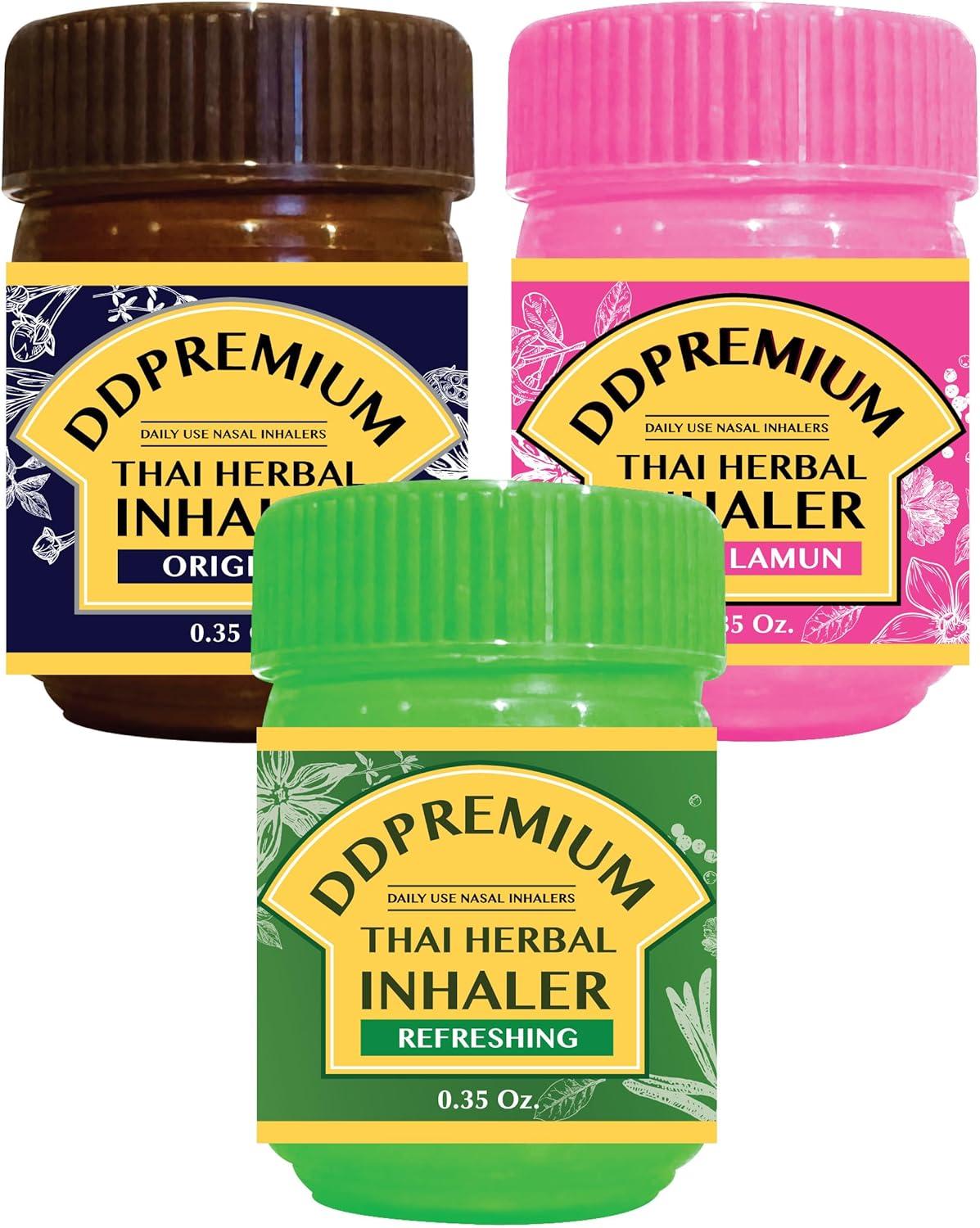 DDPremium Herbal Inhaler with Menthol & Essential Oil Natural Thai ...