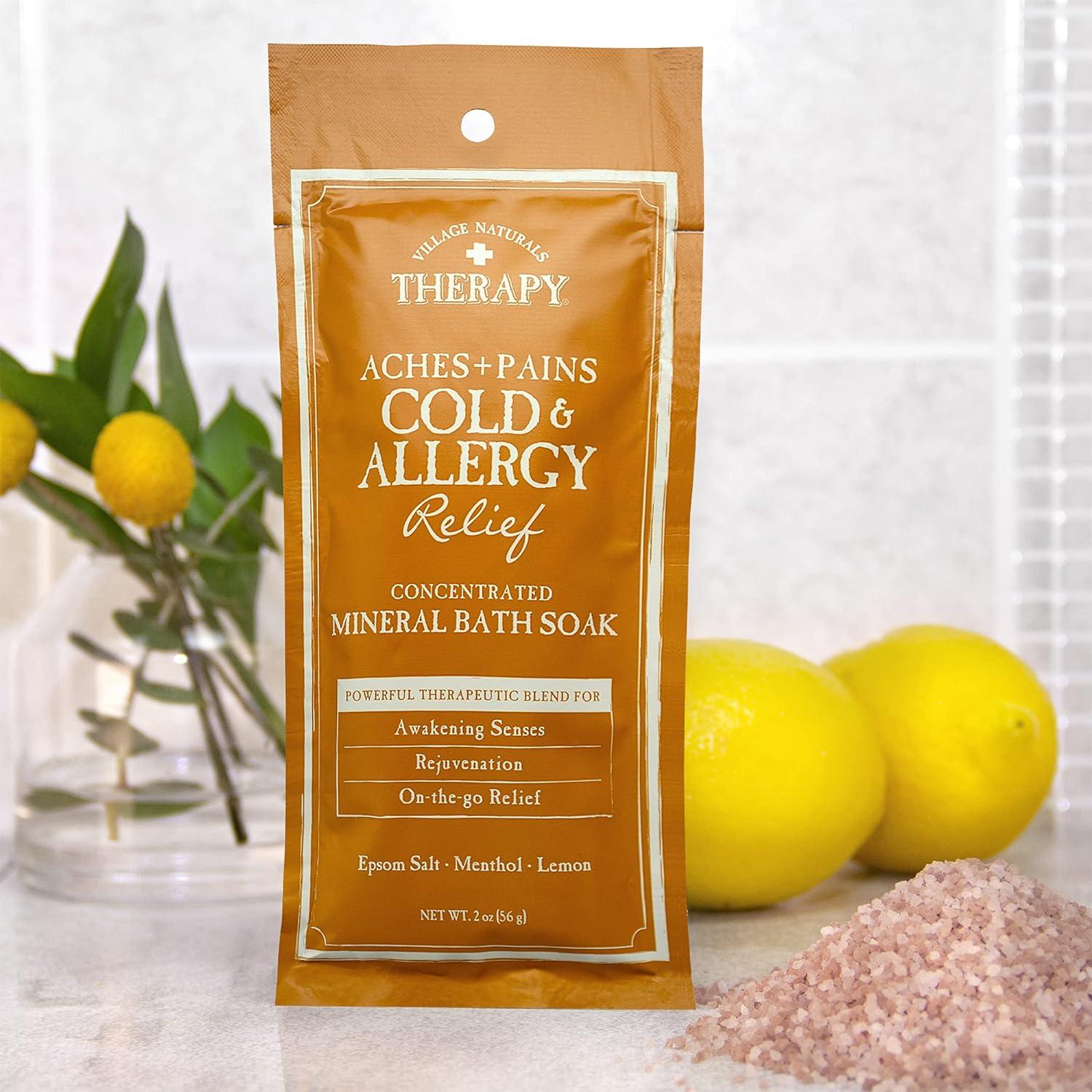 Village Naturals Therapy Mineral Bath Soak Cold & Allergy Relief 2 Oz ...