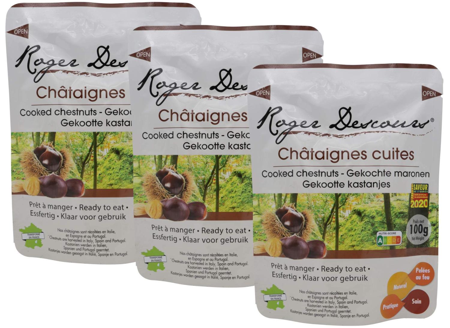 Buy Pack of 3 Cooked Sweet Chestnuts - 300g Peeled Chestnuts ...