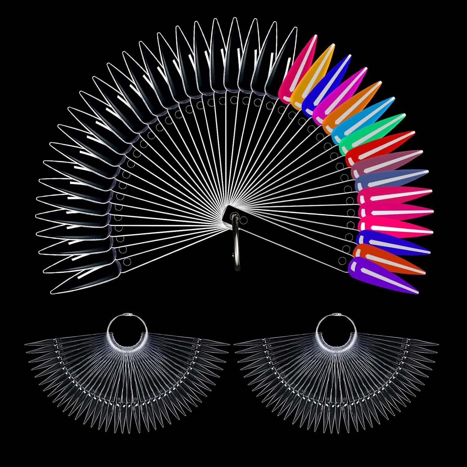 BNG Stiletto Nail Colour Display Sticks - 80x Nail Art Tips for Gel ...