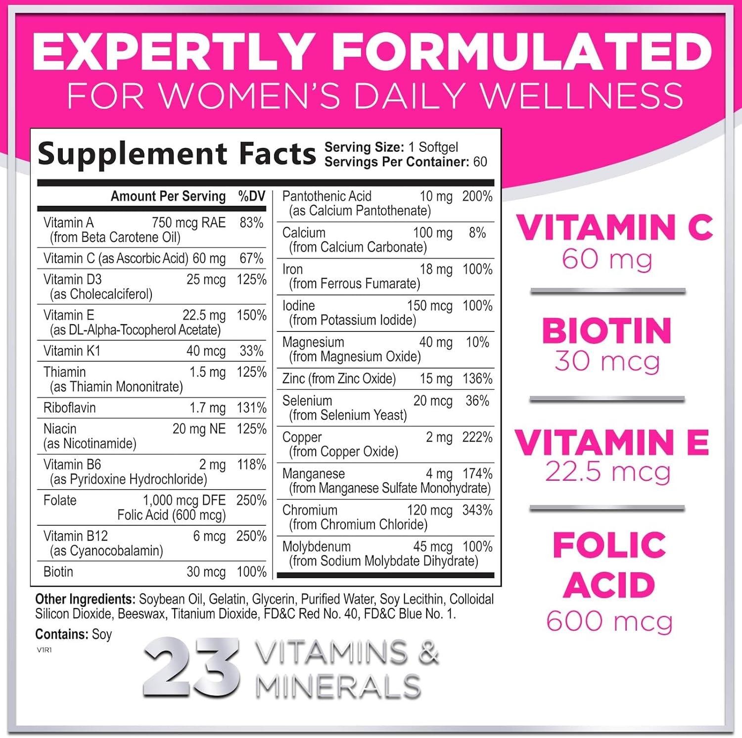 Hello Lovely Womens Multivitamin Folic Acid 600mcg - 60 Softgels | Buy ...