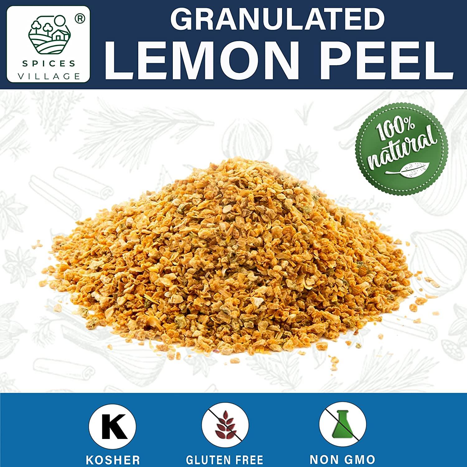 Dried Lemon Peel Granules (4 Oz) - Fresh Citrus Fruit Seasoning for ...