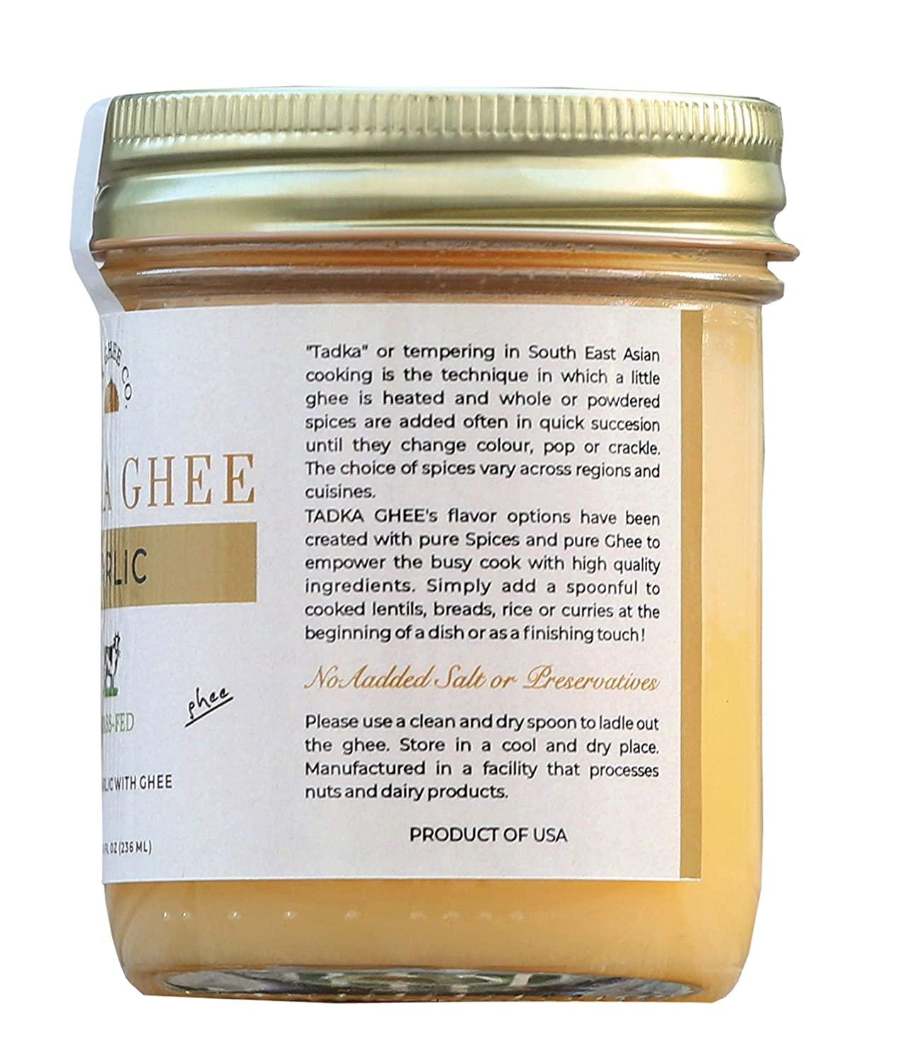 Garlic Flavored Grass-Fed Ghee 8oz - Tadka Ghee by The Ghee Co ...