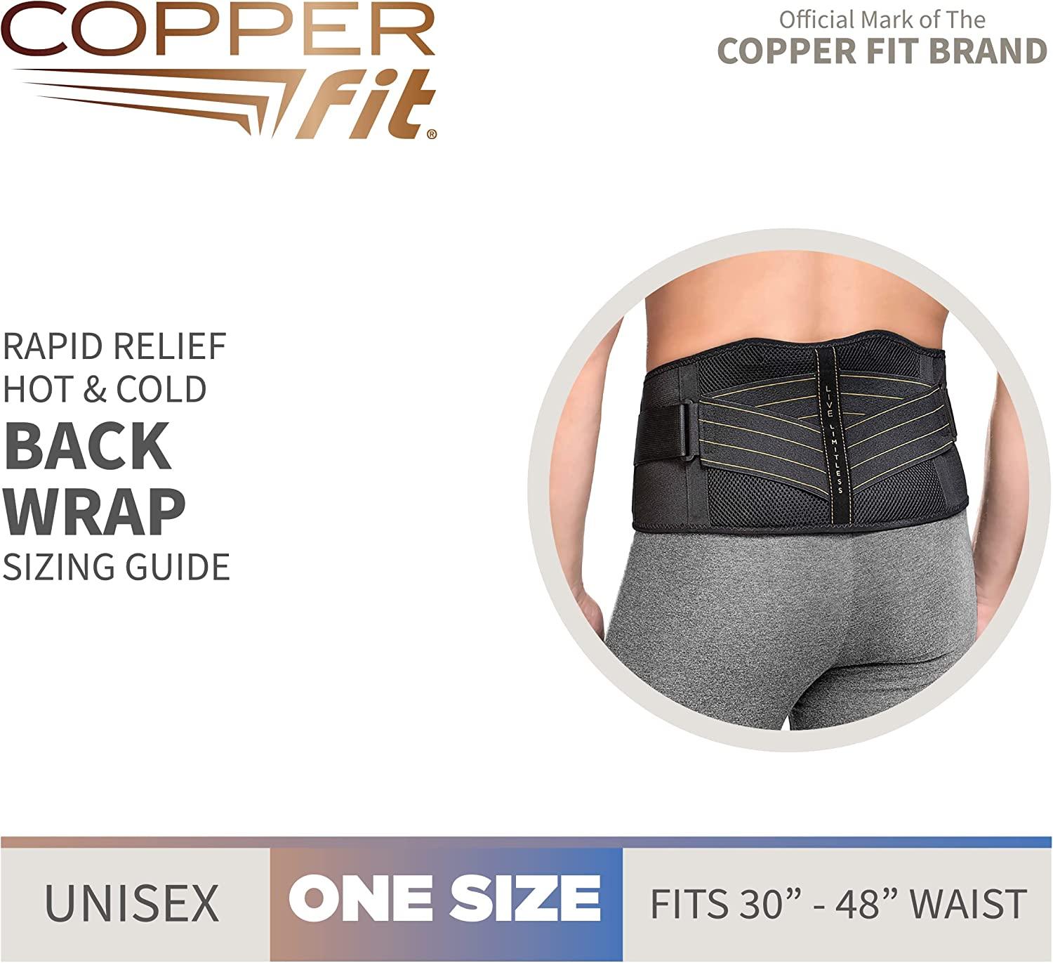 Copper Fit Rapid Relief Back Support Brace with Hot/Cold Therapy ...