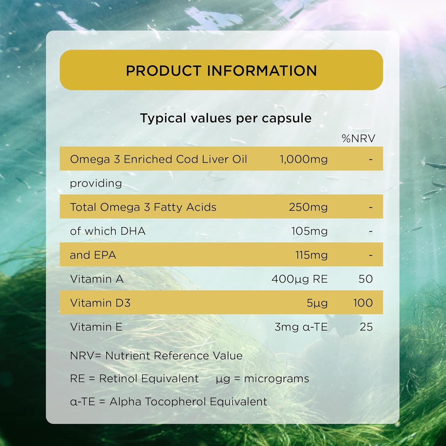 Healthspan Cod Liver Oil 1000mg (120 Capsules) | Omega 3 DHA & EPA ...