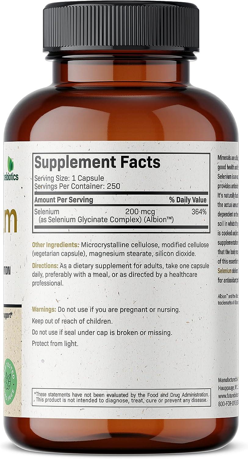 Futurebiotics Selenium 200mcg - Amino Acid Complex - Non GMO - 250 ...