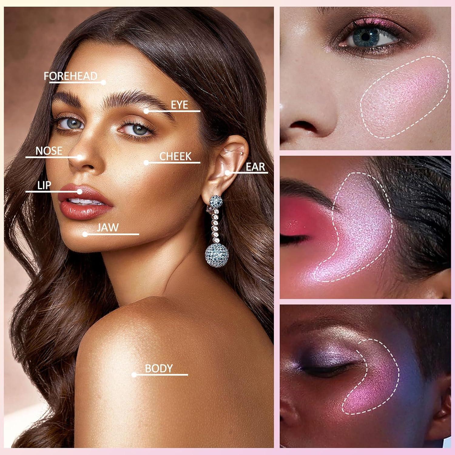 Prreal Multi-Color Highlighter Palette - Peach Highlighter & Blendable ...