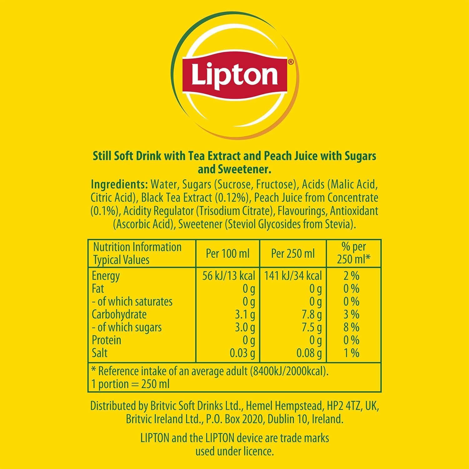 Lipton Ice Tea Peach 1.25L - Refreshing Peach Flavored Beverage | Buy ...