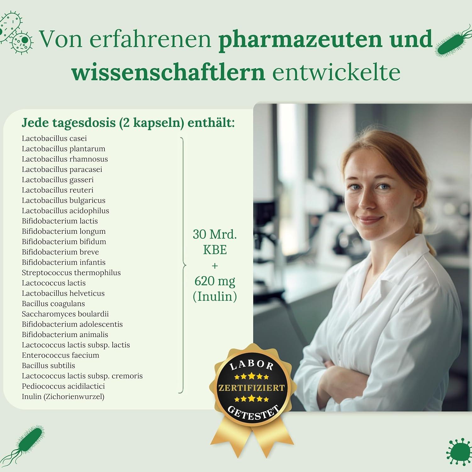 Probiotic Cultures Complex - 300 Billion KBE/g 25 Strains with Inulin ...