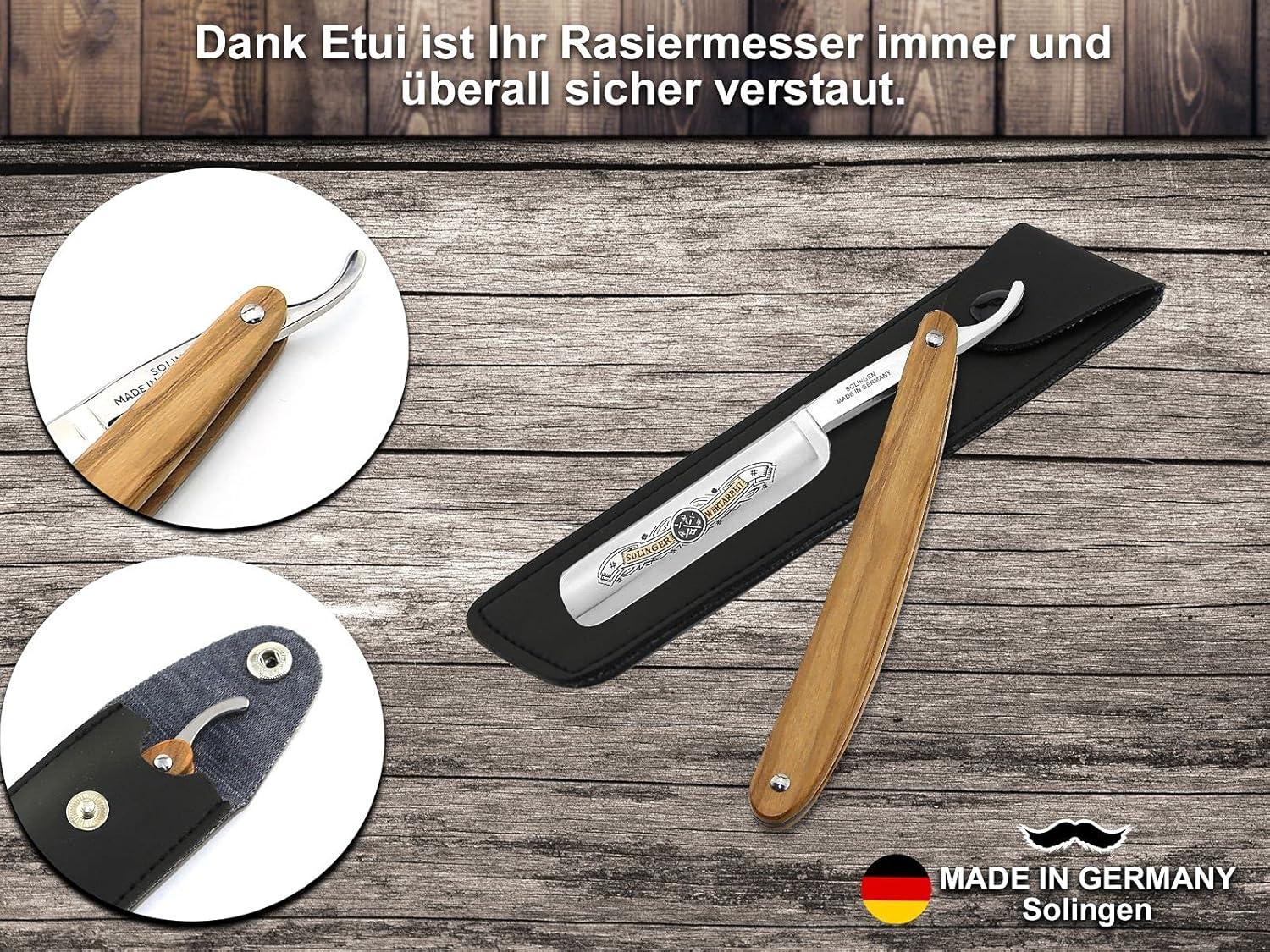 Premium Solingen Razor Set - Golden Estate Hollow Cut Beard Knife ...