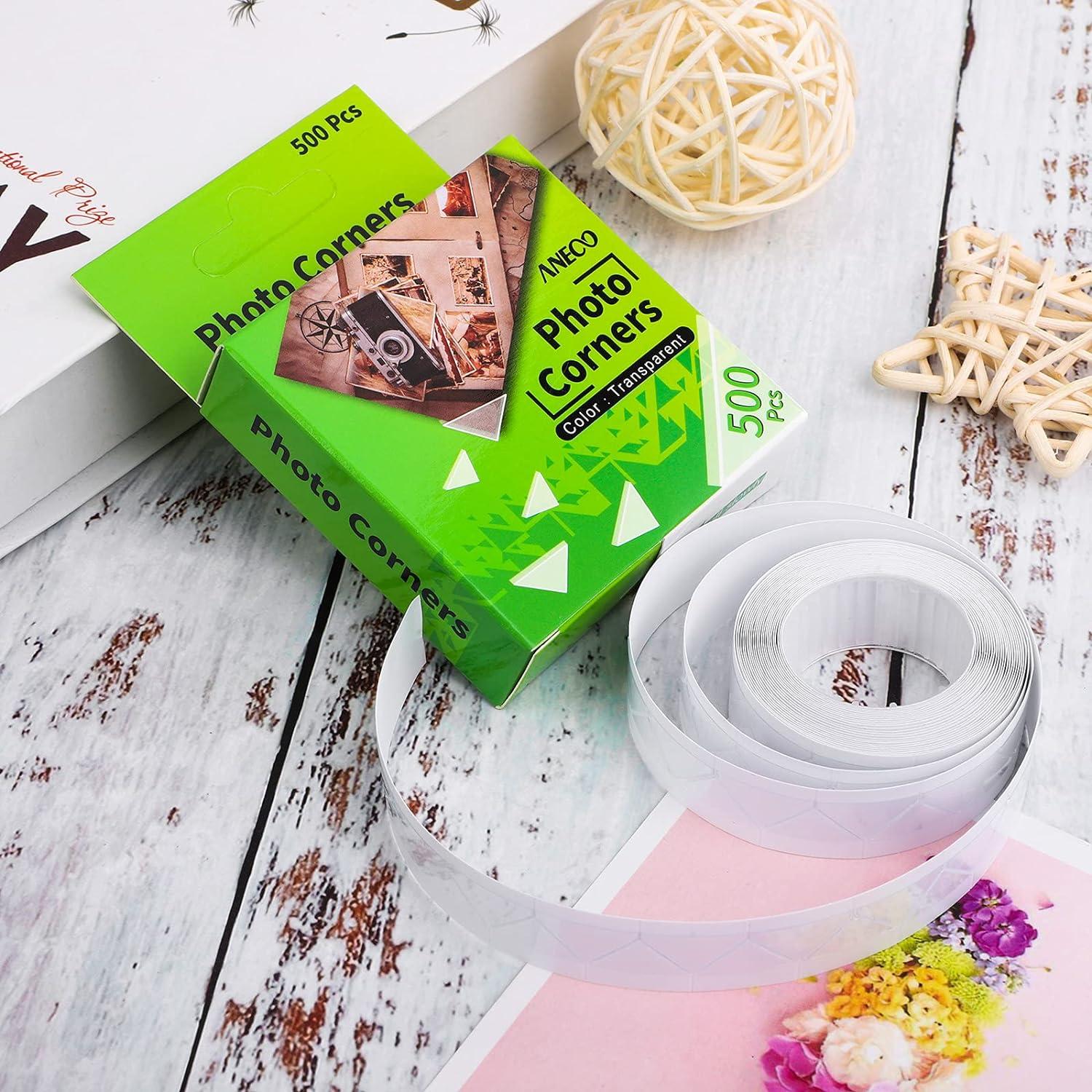 Aneco 500pcs Clear Photo Corners Stickers for DIY Album Scrapbook ...