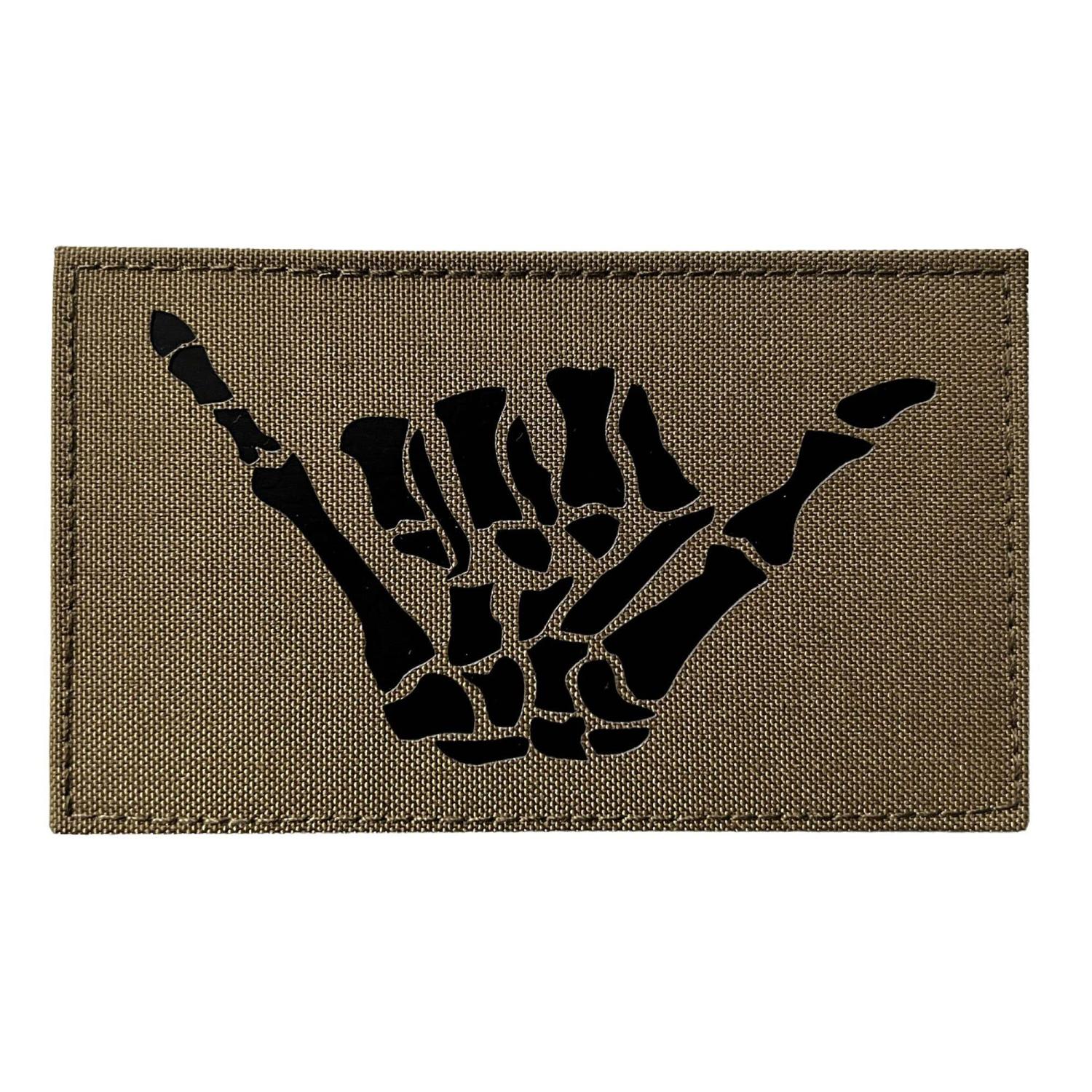 5x3 inch Large Infrared IR Skull Skeleton Middle Finger Patch Tactical ...