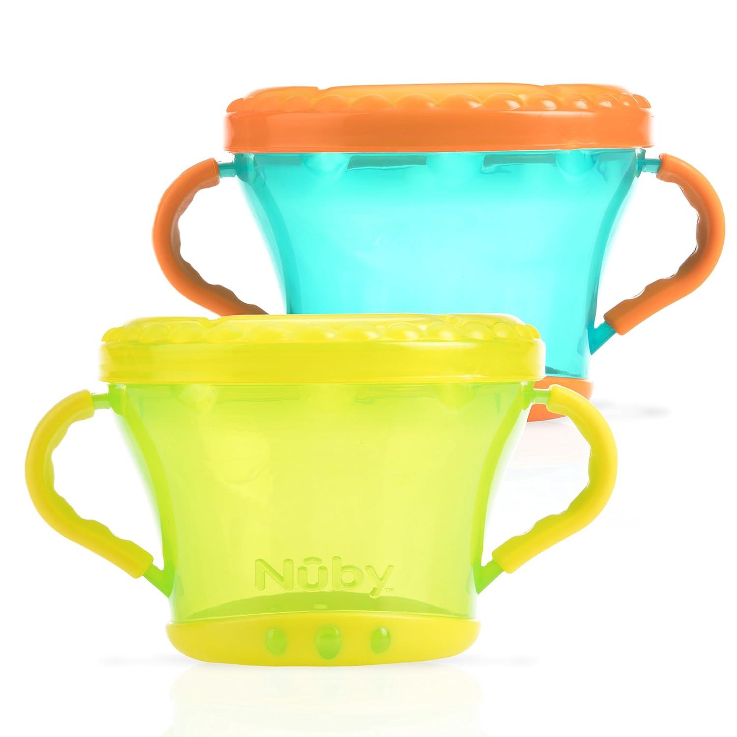 Nuby 2-Pack Snack Keepers Assorted Colors | Convenient Snack Storage ...
