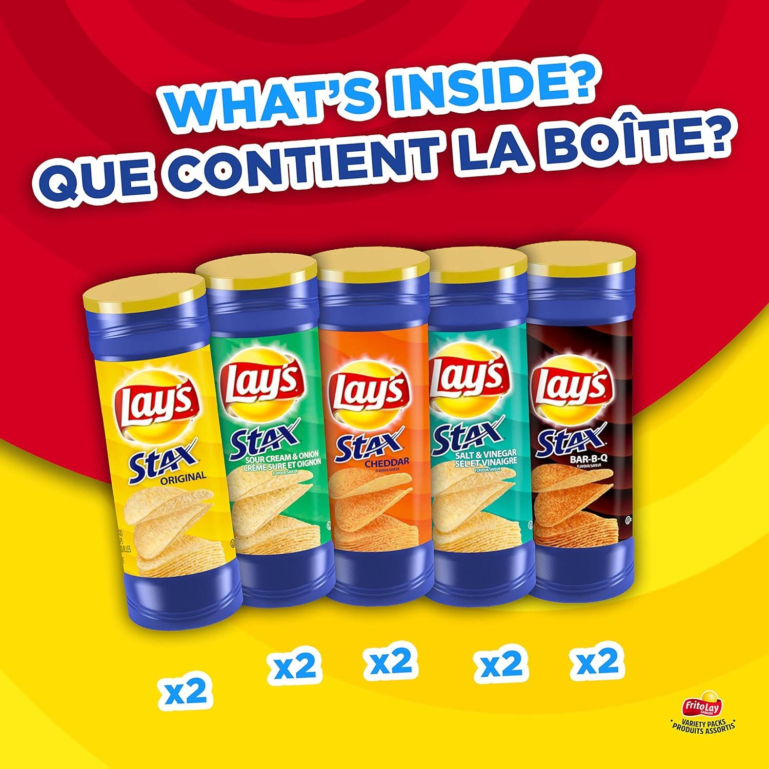 Frito-Lay STAX Variety Pack (10 Count) 1.57 kg STAX Mix 1.57 kg (Pack ...