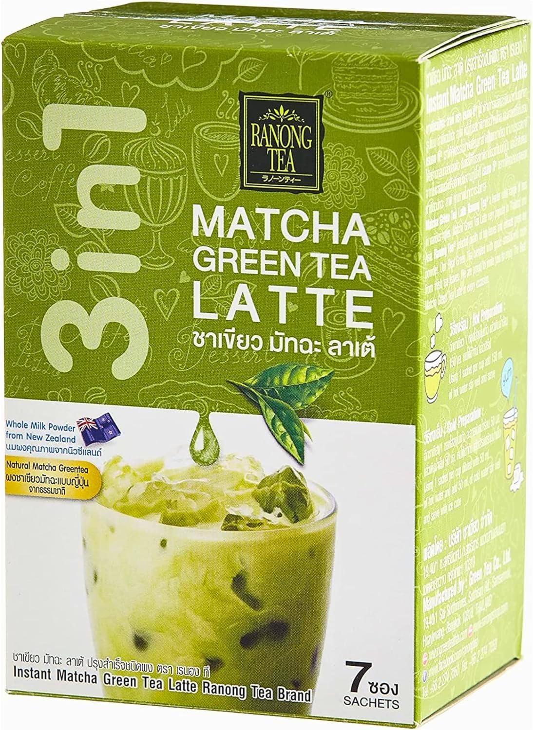 Ranong Tea 3 in 1 Matcha Green Tea Latte Instant Thai Mix (7 Sachets, 161g) | Buy Now with ...