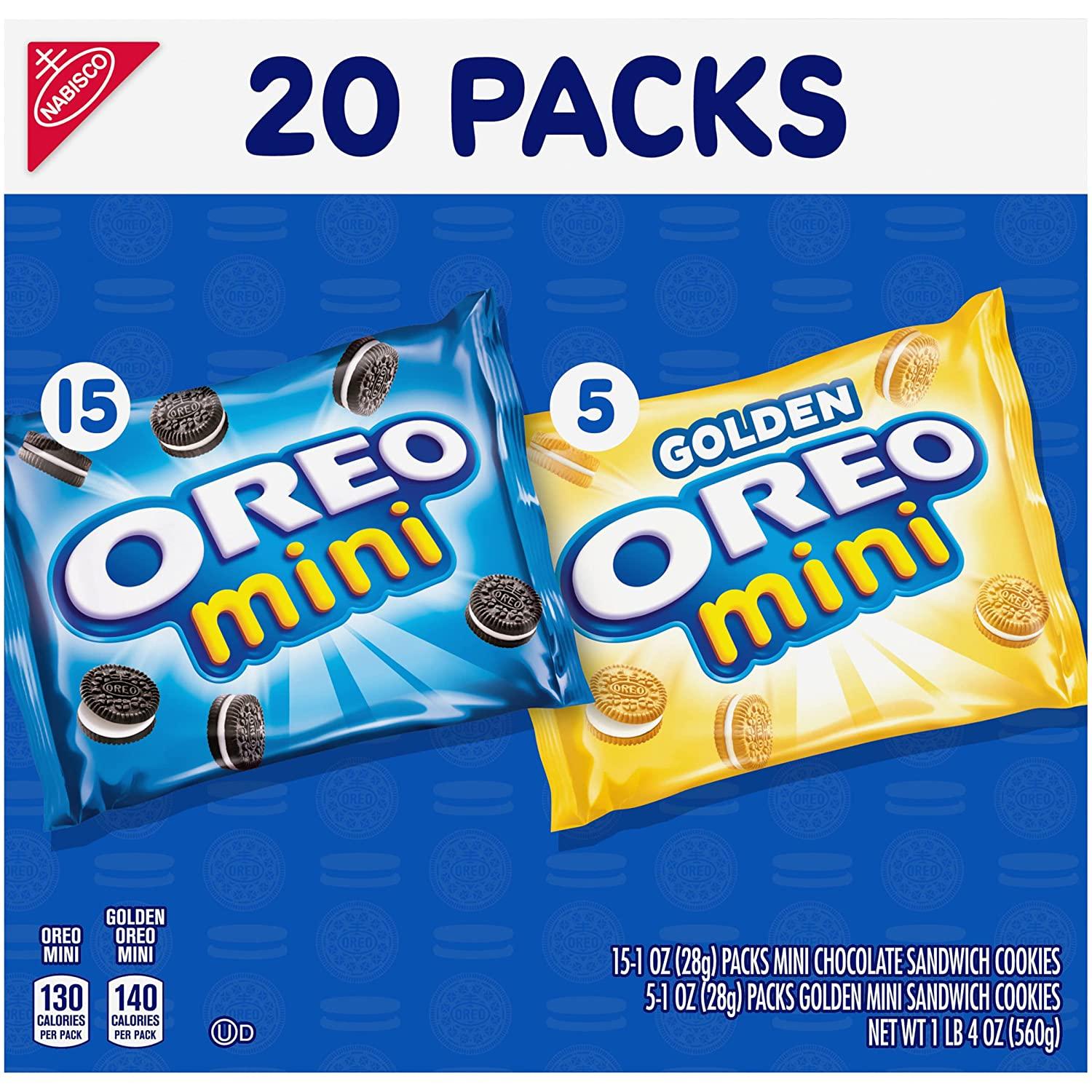 OREO Mini Mix Sandwich Cookies Variety Pack - 20 Snack Packs ...