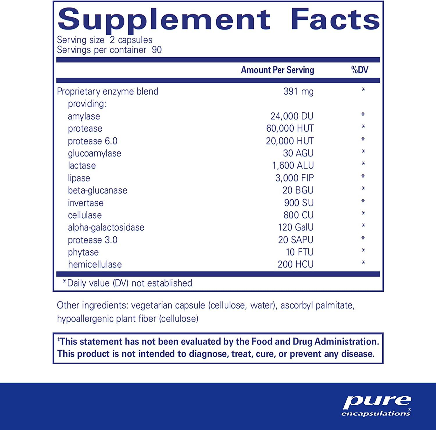 Pure Encapsulations Digestive Enzymes Ultra 180 Capsules | Break Down ...
