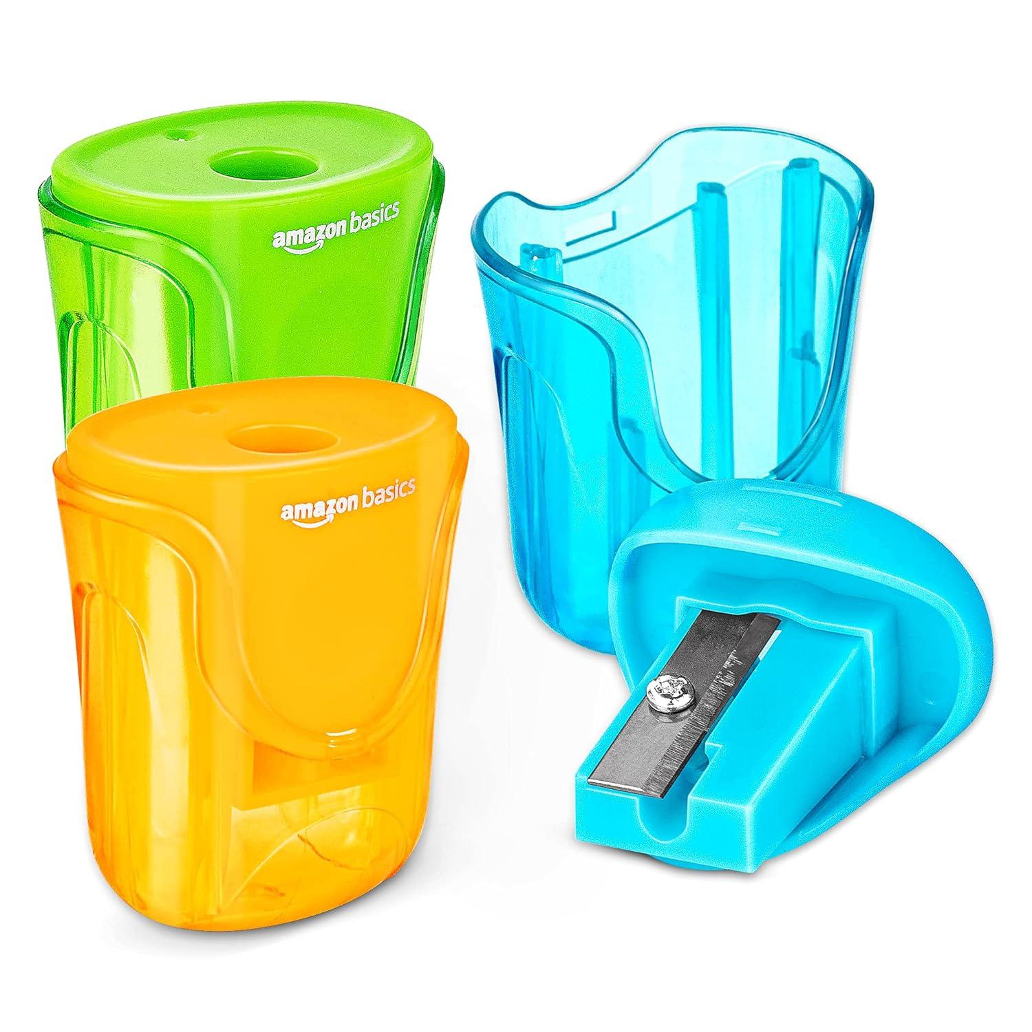 Amazon Basics School Pencil Sharpener 1 Hole 3-Pack 1-hole 3 packs ...