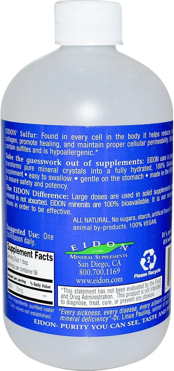 Eidon Ionic Minerals Sulfur 18 Ounce - Premium Liquid Sulfur Supplement ...