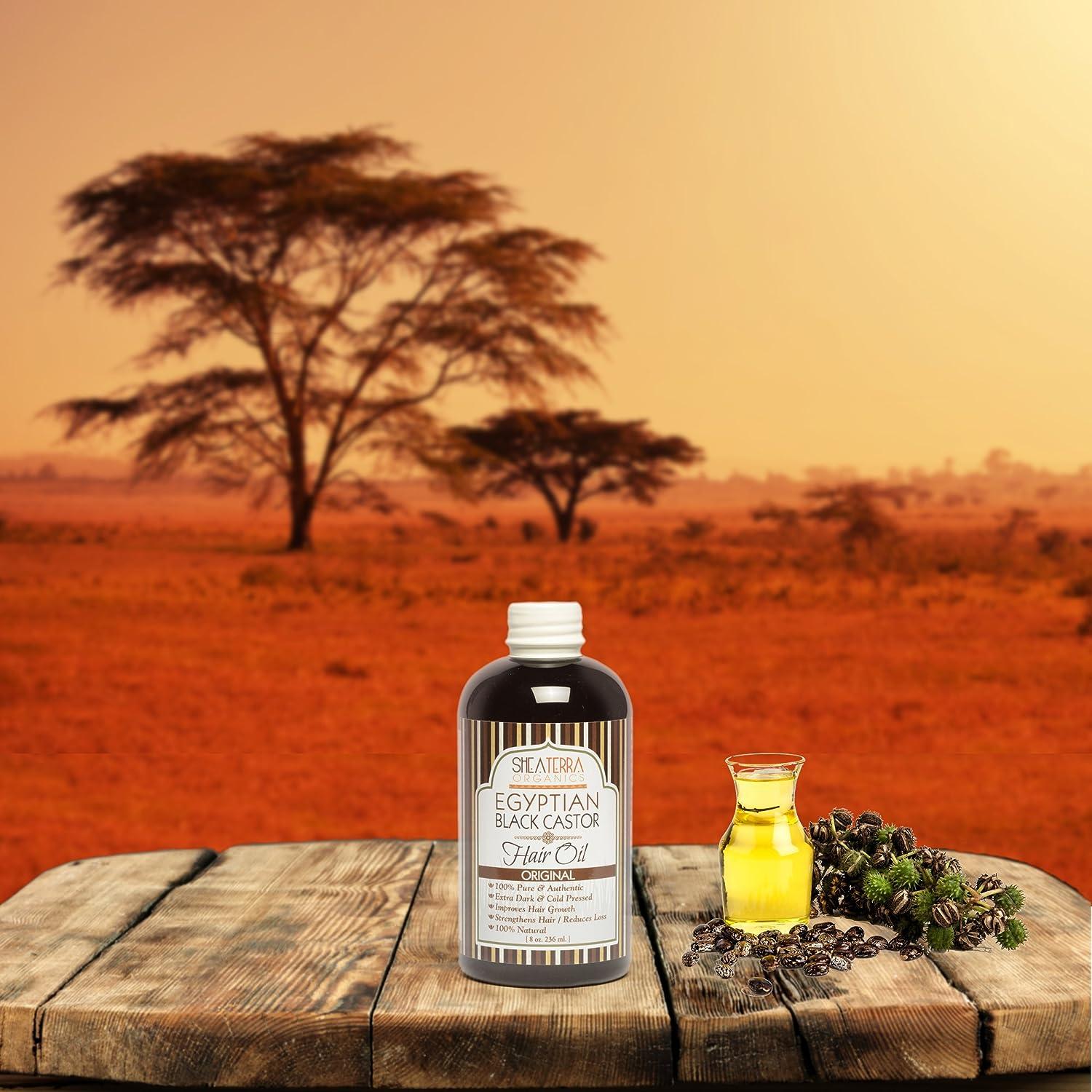 100% Pure Egyptian Black Castor Extra Virgin Oil by Shea Terra Organics ...