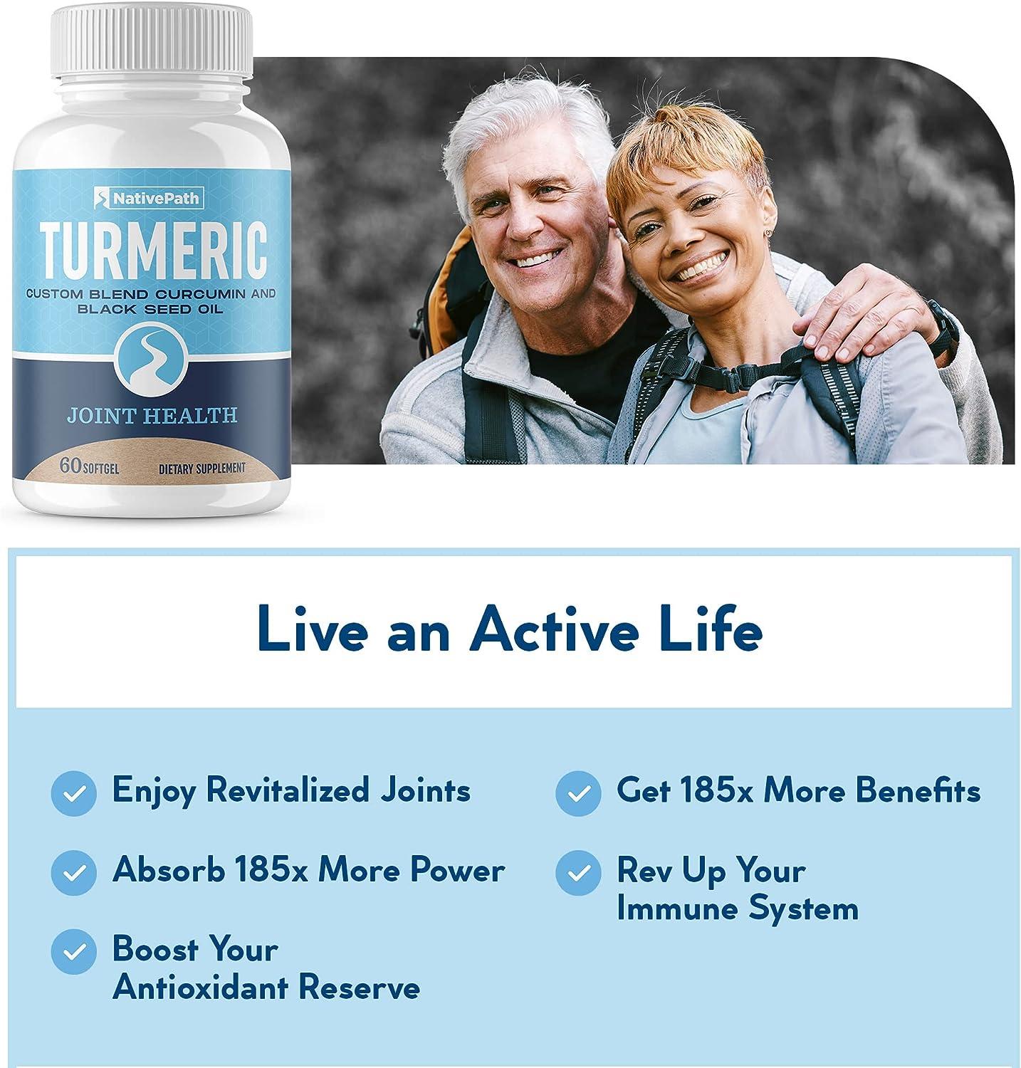 NativePath Turmeric Curcumin with Black Seed Oil - Joint Health ...