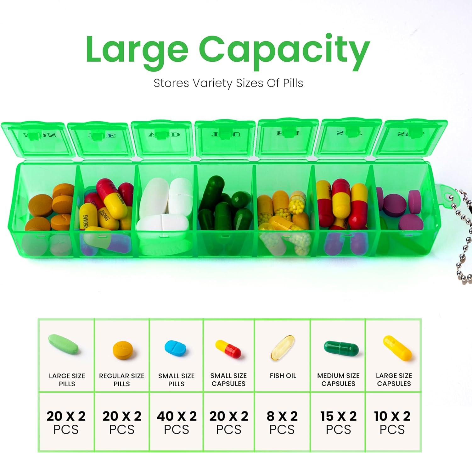 Pill Boxes 7 Day 1 Times a Day - Pill Box Organiser Weekly Tablet Box ...