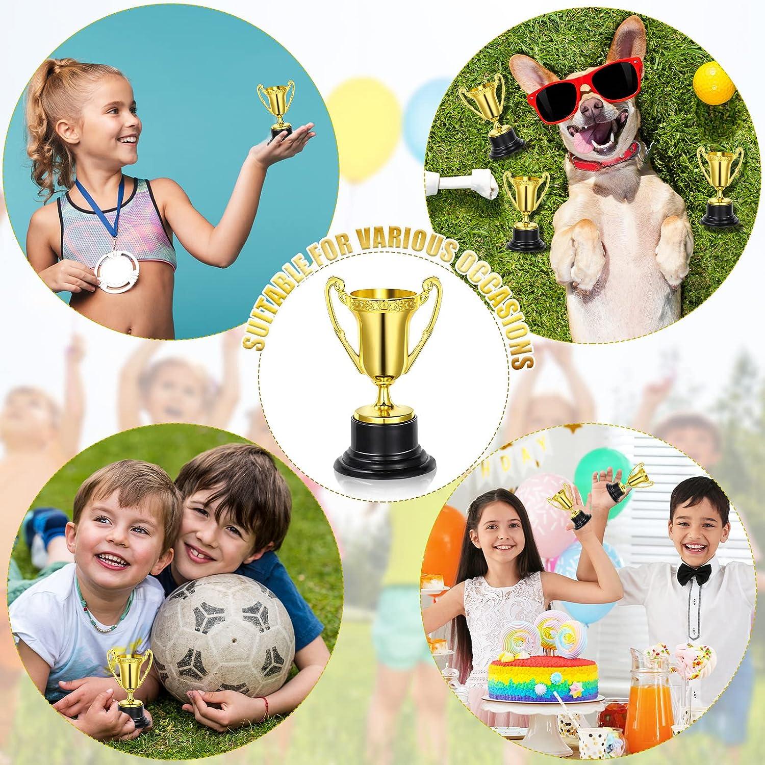Mini Gold Award Trophy Cups - 3.4 Inch Plastic Trophies for Kids ...