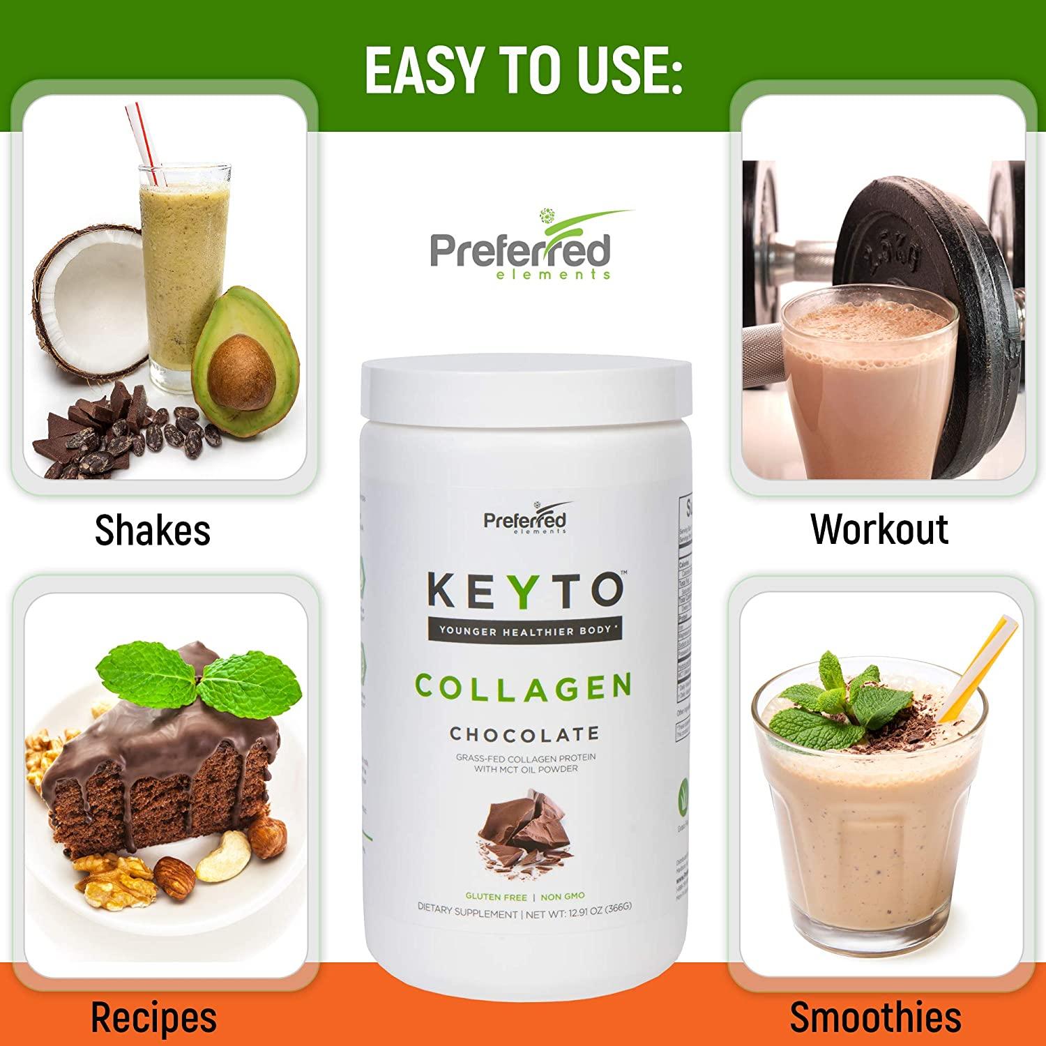 Keyto Keto Collagen Protein Powder with MCT Oil | Grass Fed Hydrolyzed ...
