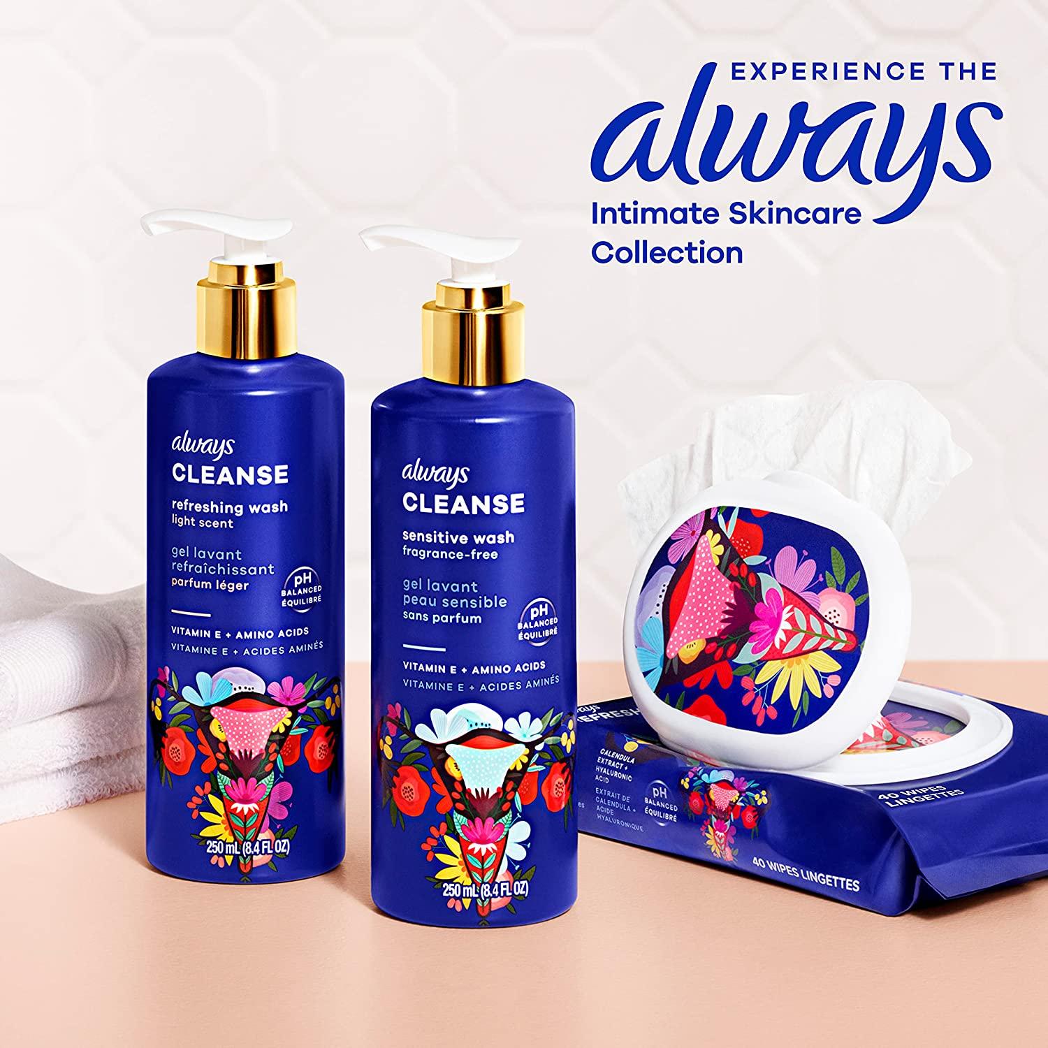 Always Cleanse Feminine Intimate Wash for Sensitive Skin - pH Balanced ...