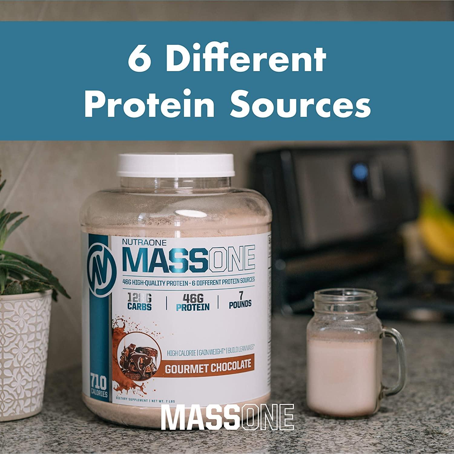 NutraOne Massone Mass Gainer Protein Powder - Vanilla, 7 lbs | Gain ...
