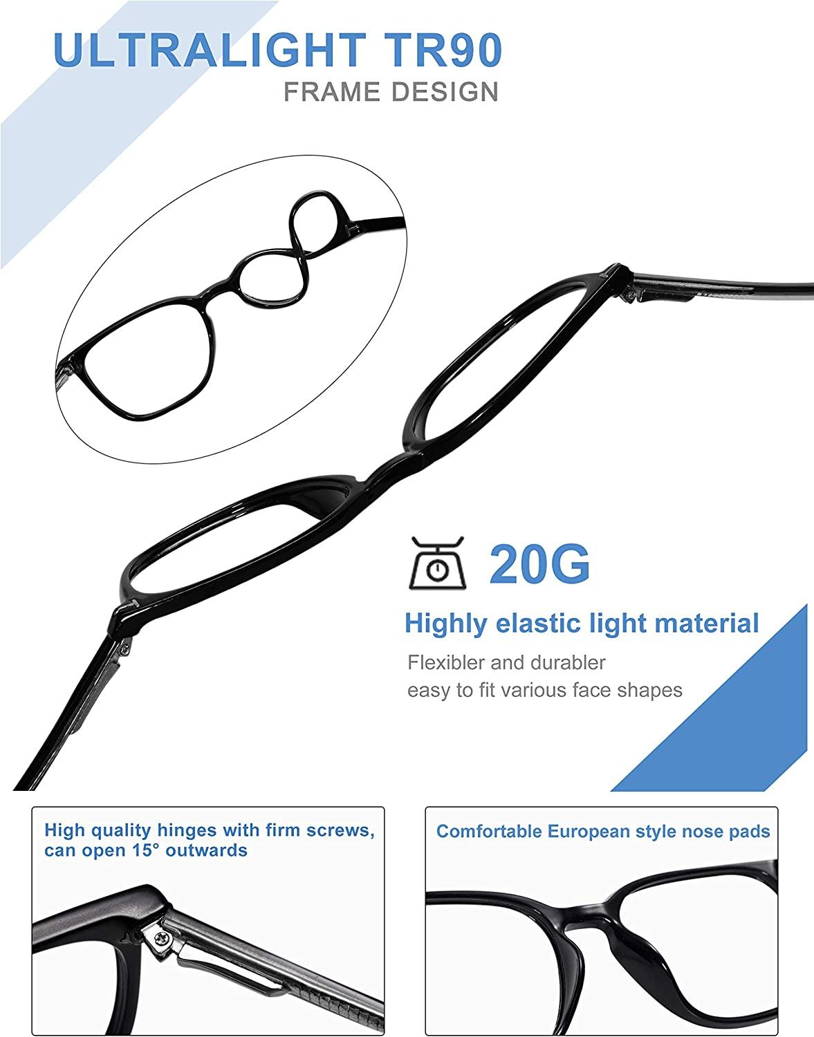 VANLINKER Small Blue Light Blocking Glasses | Square Computer Glasses ...