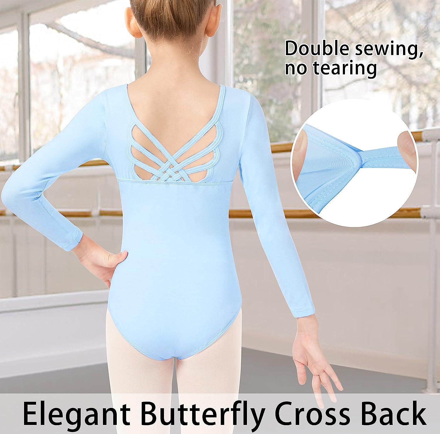 Girls Ballet Dance Leotard | Butterfly Crisscross Straps | Sleeveless ...