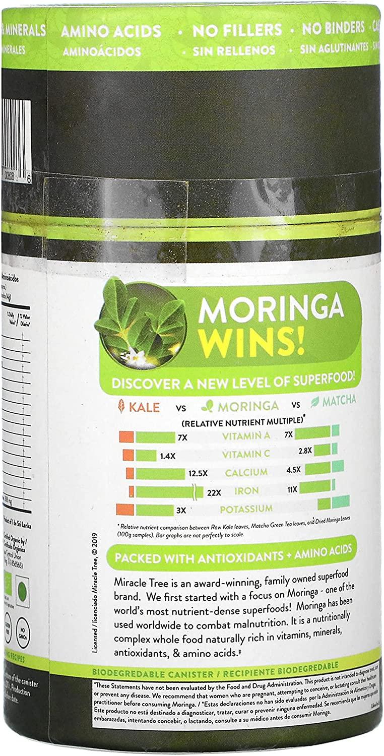 Miracle Tree Organic Moringa Superfood Powder - 100% Pure 8 oz (Pack of 1) | Buy Now with ...