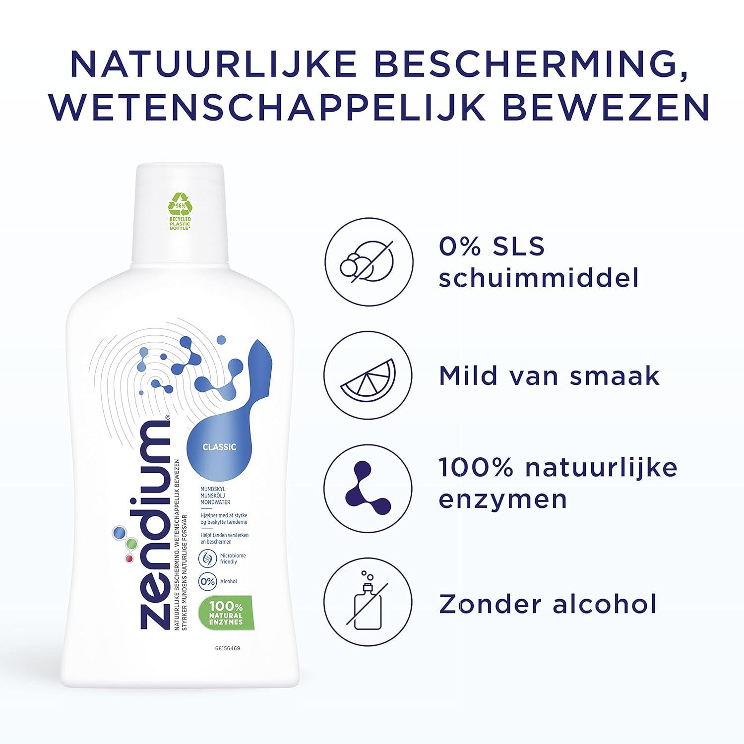 Zendium Mouthwash 500ml - Strengthen & Protect Tooth Enamel | Daily ...