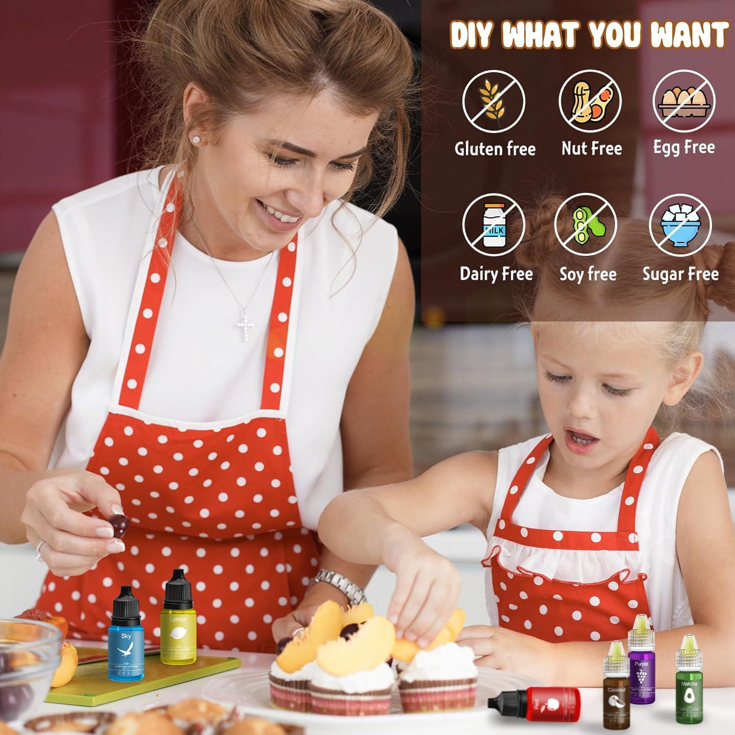 20 Pack Liquid Food Coloring - 10ml Sugar-Free Concentrated Colors for ...