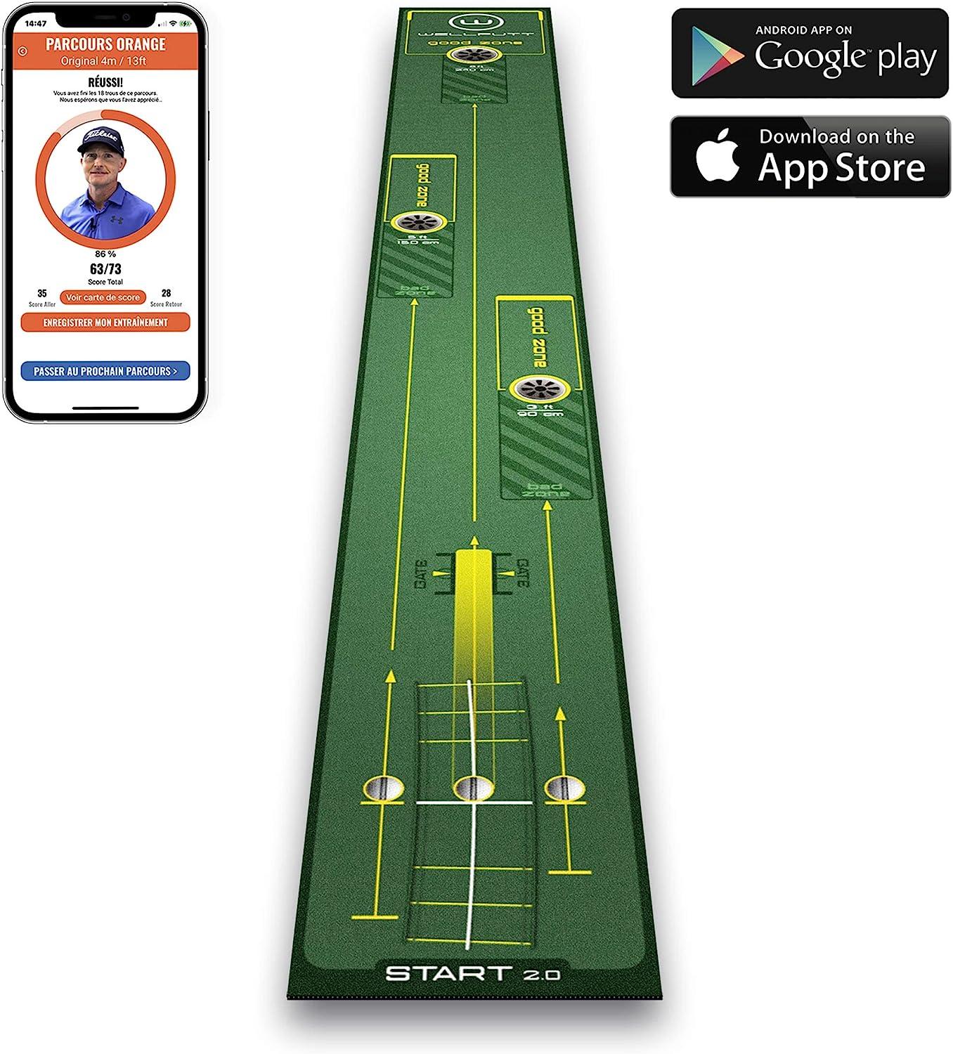 WELLPUTT 10ft Start 2.0 Golf Putting Training Mat - Improve Your ...