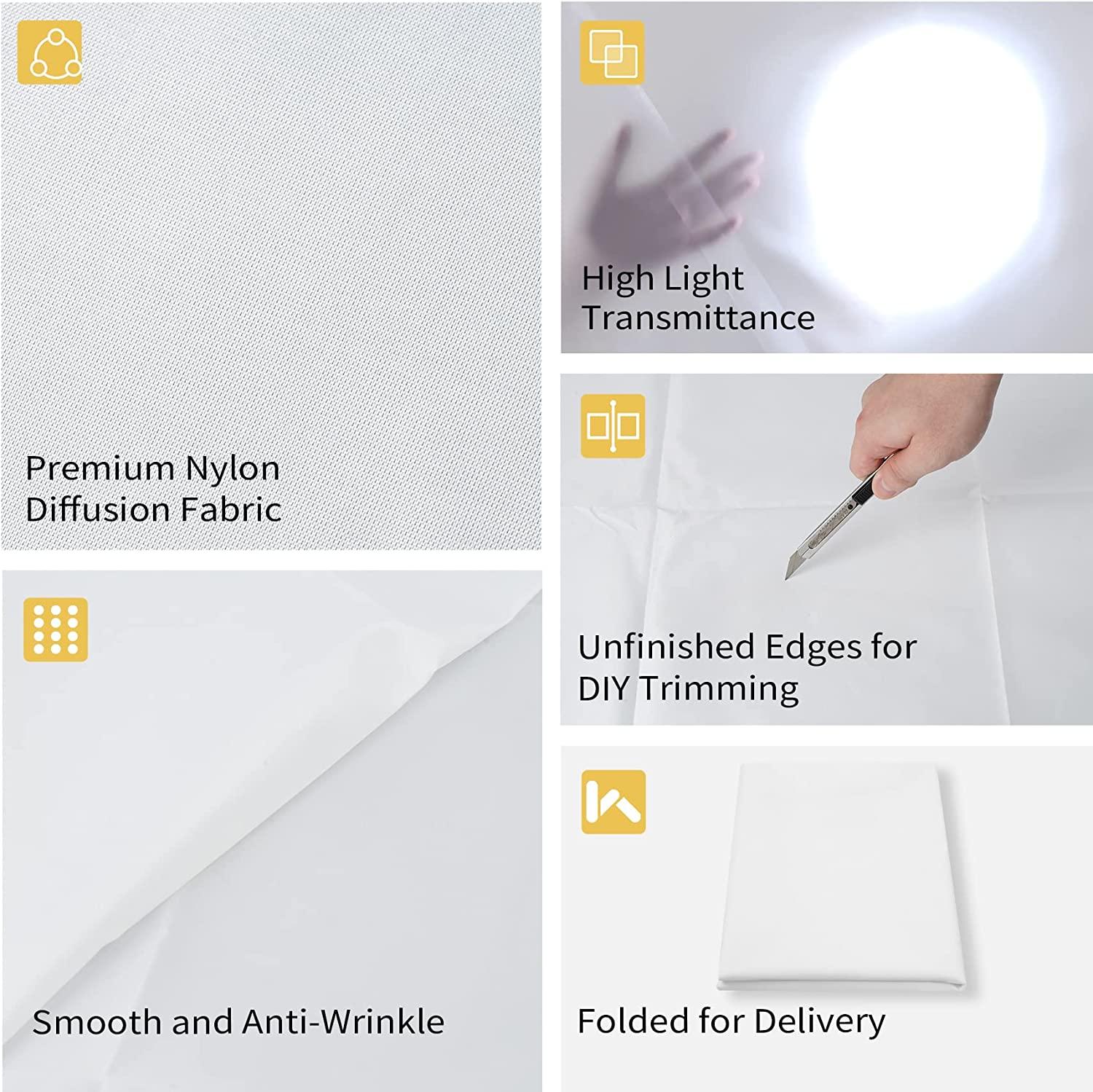 2 Yard Nylon Silk White Light Diffuser Fabric for Photography Softbox ...