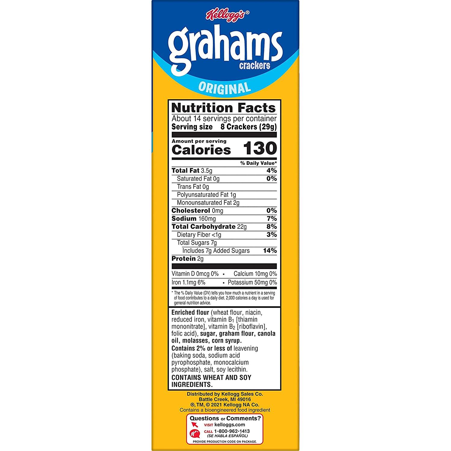 Kellogg's Grahams Crackers - Easy Snacks, Bulk Pantry Staples, Original ...