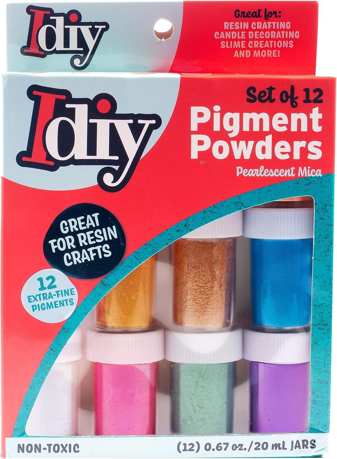 iDIY Pearl Pigment Powder Set - 12 Mica Colors - 6g per Bottle - Epoxy ...