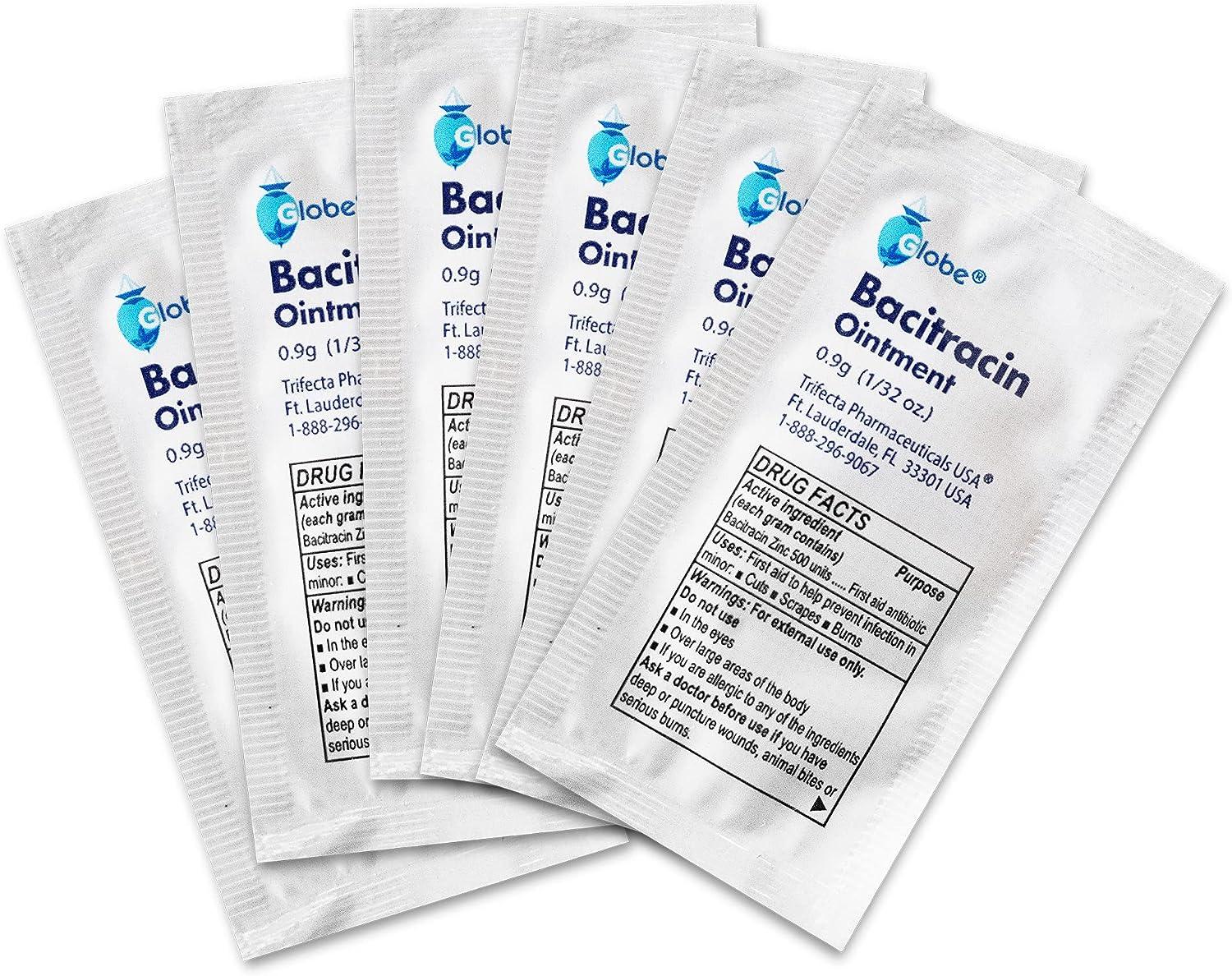 Bacitracin Antibiotic Zinc Ointment 0.9gr Foil Packets - 144 Pack | First Aid Ointment for Cuts ...