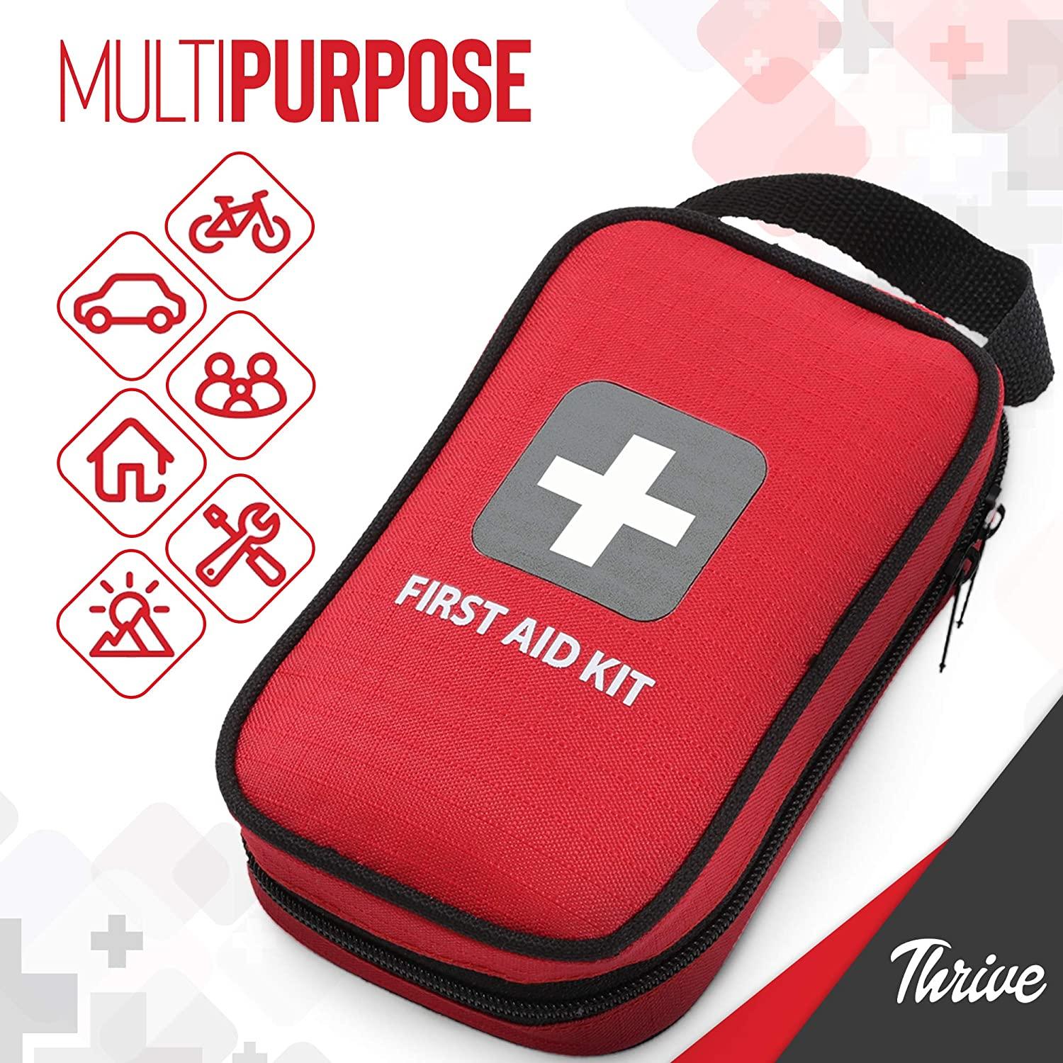 Thrive First Aid Kit - 100 Piece Emergency Medical Supplies Bag for Car ...