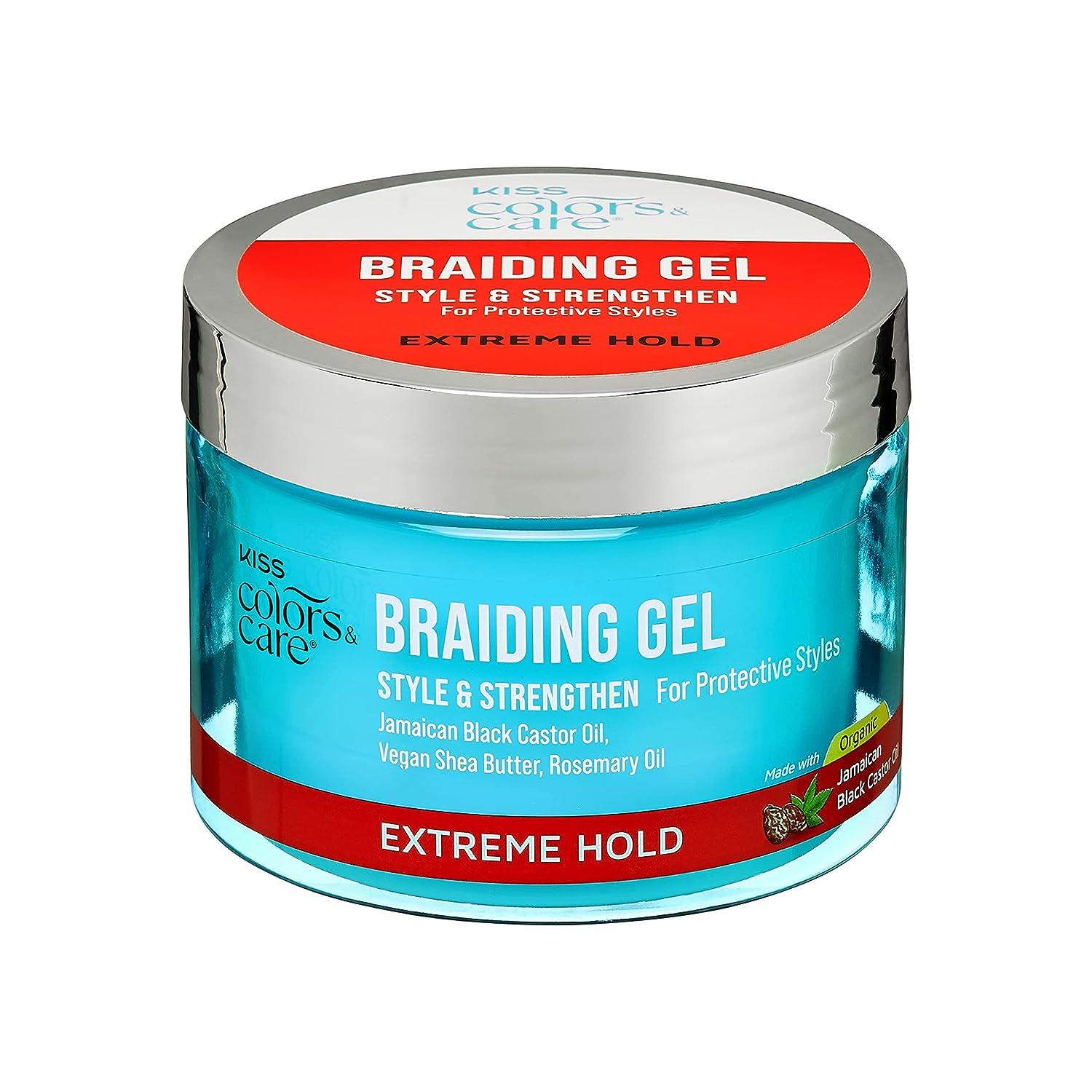 KISS COLORS & CARE Braid Gel Extreme Hold 6 oz - Nourishing, Shine ...
