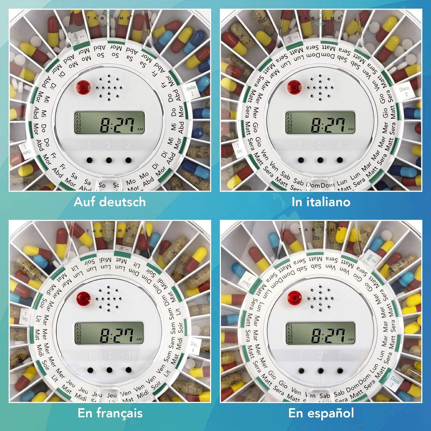 TabTime Automatic Pill Dispenser: 6 Alarms, Lockable Lid - UK Customer ...