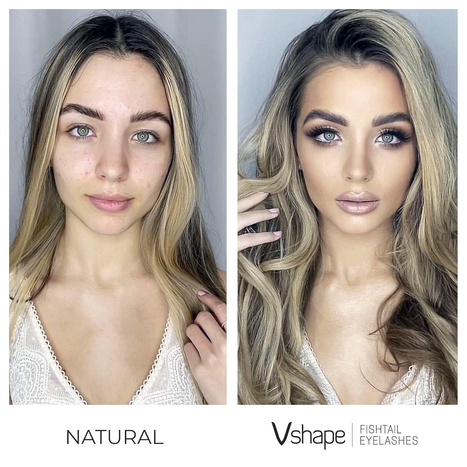 Clavier V-Shape Fishtail Eyelashes | 8mm Length | Kardashian Effect ...